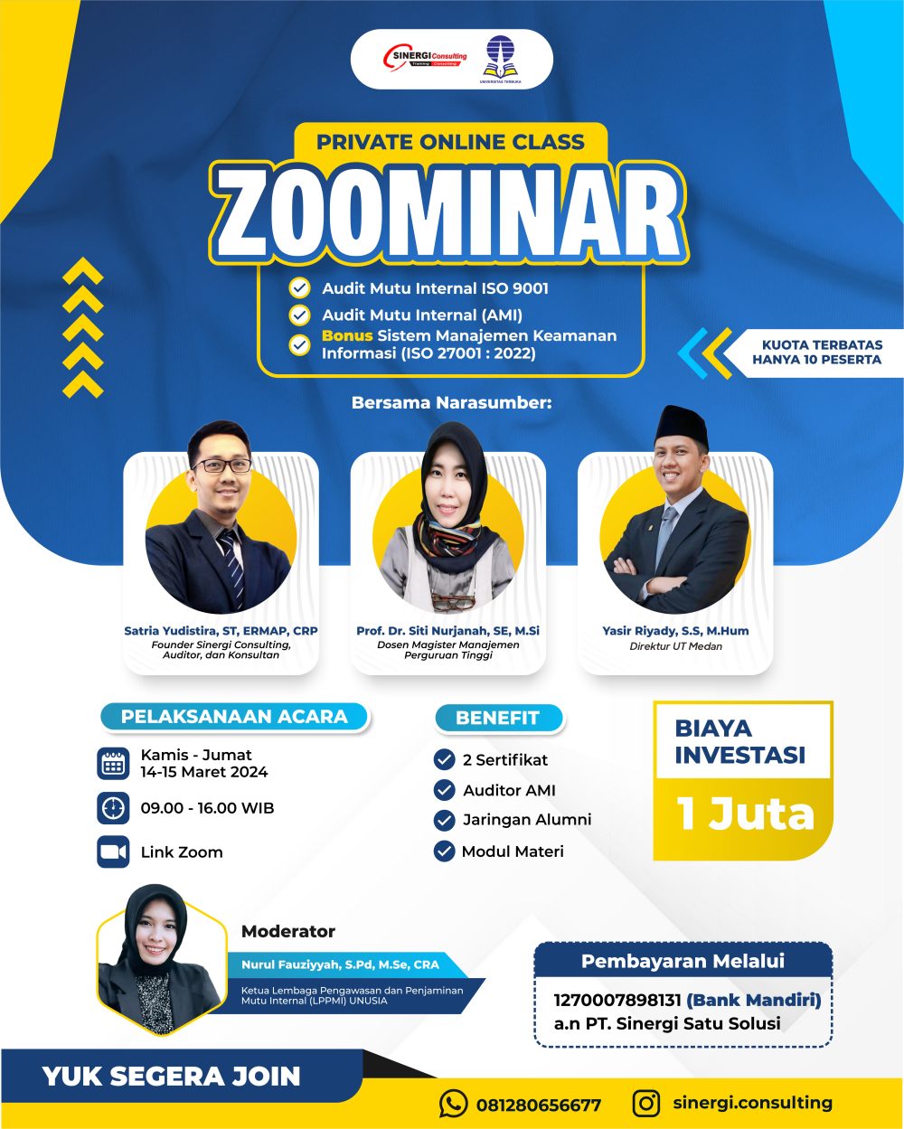 Zoominar Audit Mutu Internal Iso 9001 Bakat Media